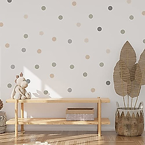 QUCHENG Boho Polka Dots Wall Decal Stickers Kids Toddler Bedroom Removable Circle Stickers Decor Nursery Livingroom Vinyl Waterproof Wall Decoration 6 Sheets