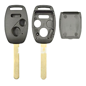 BEST KEY SOLUTION, Keyless Entry Remote, Car Key Fob Shell Cover Replacement fits to 2003 2004 2005 2006 2007 2008 2009 2010 2011 2012 Honda Accord Civic CR-V Pilot (Pack of 2) (3 Button)