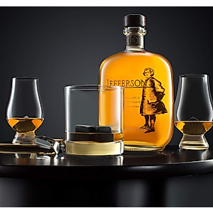 Gift Set of 8 Whiskey Chilling Stones [Chill Rocks] - in Premium Wooden Gift Box with Stainless Steel Tongs and Velvet Carrying Pouch - Made of Pure Soapstone - by Quiseen