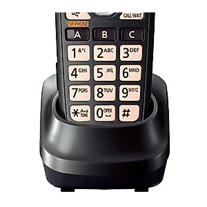 Panasonic DECT 6.0 Plus Cordless Amplified Phone with Digital Answering System Expandable to 6 Handsets Talking Caller ID – 2 Handsets Included (KX-TG6592T),Titanium Black