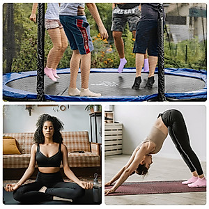 Hstyle Yoga Socks with Grips for Women and Men, Ideal for Ballet, Barre, Barefoot Workout, Pilates Grip Socks Non Slip Socks 6 Pairs of Mix Color 1 S-M