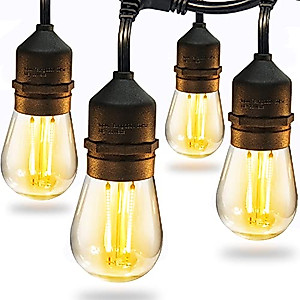 Anxbbo LED Outdoor String Lights 25FT with 2W Dimmable Edison Vintage Shatterproof Bulbs and Commercial Grade Weatherproof Strand - UL Listed Heavy-Duty Decorative Outside Lights for Patio Garden