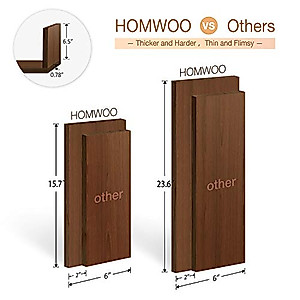 HOMWOO Floating Bookshelf Hanging FAS Grade Natural Solid Wood Shelves U-Shaped Floating Wall Shelf, for Living Room, Bedroom, Office Storage Shelf (Walnut)