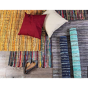 Cotton Rag Rug 36''x60'- 3’x5' - Multicolor Chindi Rug - Hand Woven Washable & Reversible for Living Room Kitchen Entryway Bedroom Rug Rag with Tassel (Red)