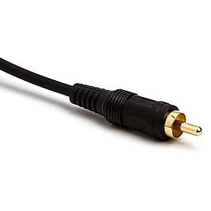 Cmple - 6ft Black Audio Cable 3.5mm 1/8 inch Mono Male to RCA Mono Male Connectors (Gold Plated) - 6 Feet