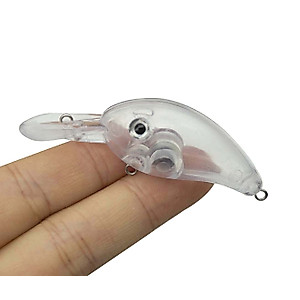 10PCS Unpainted Lure Blanks 4.89g 6.2cm with Free 5mm Eye Crankbait Simulation Blank Body Clear Hard Baits Trout Salmon Minnow Lure Popper Lures Topwater Freshwater 8420