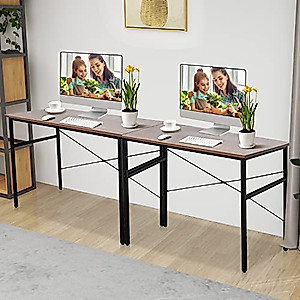 VANCIKI Computer Desk 55 x 24 Inches - Modern Simple Style Work Table Study Writing Workstation with Thicken Table Top for Home Office, Easy Assembly, Rustic Brown