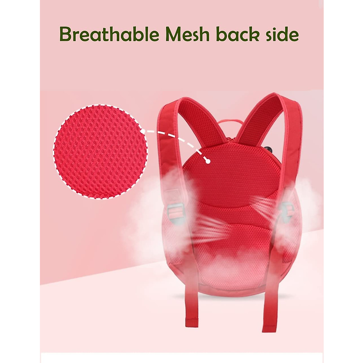 Kids happy Backpack for Unisex Toddler,Ladybug,Child Backpack for Girl and Boy Kindergarten, Red, 10x6.25x11 inches