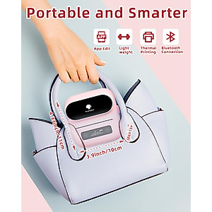 Phomemo Label Printer - M220 Label Maker, Bluetooth Mini Barcode Printer, 3 Inch Wireless Portable Sticker Maker Machine for Mailing, Storage, Address, Clothing, Home, Office,Pink