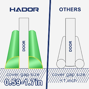 HADOR Door Draft Stopper for Bottom of Door, 36 Inch Under Draft Air Noise Light Blocker 30"- 36" Double Side Triangle Soundproof Sweep Filler Seal Gap up to 1.7" for Patio Sliding Door Guard, Green