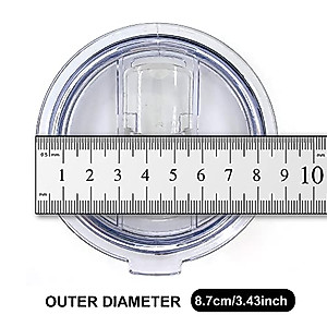 2 Replacement Lids for 20oz Stainless Steel Tumbler Travel Cup - Fits OF 3.2 INCH Yeti Rambler RTIC and others- Sliding(Transparent)