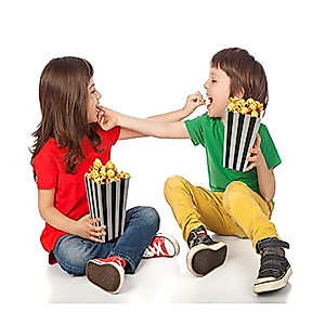 36 Pcs Popcorn Boxes Mini Paper Popcorn Box Cardboard Popcorn Container for Party, White and Black Stripes