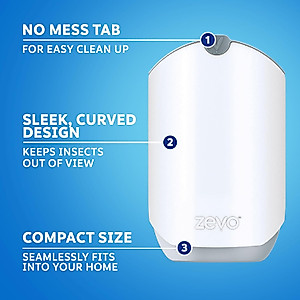 2-Packs Zevo Home Indoor Plug-in Fly Trap for Flies, Fruit Flies, Moths, Gnats, and Other Flying Insects – 2 Plug-in Bases + 2 Refill Cartridges and 3 Fruit Flys Traps in The tituaa Box