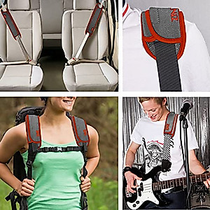 ZINZ Ultra Thick & Breathable Universal Shoulder Pad Cushion for Bag, Long & Comfort, Gray&Orange