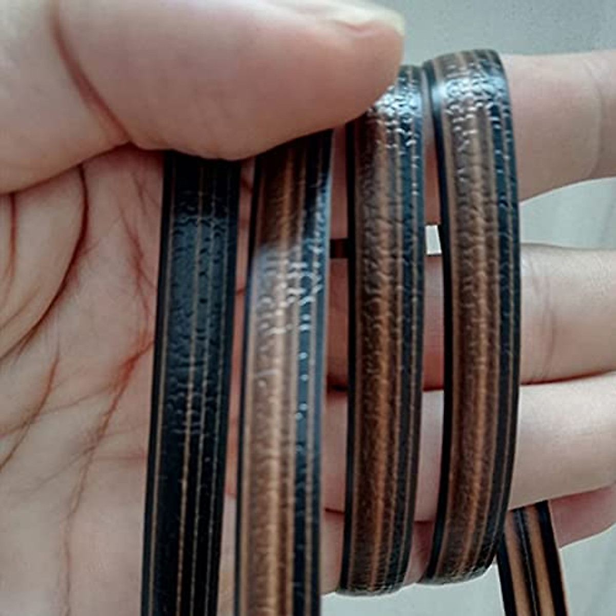 UXELY Wicker Repair Material Kit, Plastic Woven Rattan Repair Material for Outdoor Garden Patio Furniture, Gradient Flat Synthetic Rattan Plastic Rattan Wicker Repair Kit(Coffee)