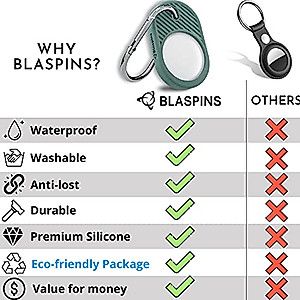 Blaspins Compatible with Apple AirTag Silicone Case Pine Green for AirTag Keychain (2021), AirTag Not Included, Protective Case - Pine Green