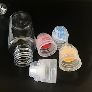 HYMAOME 4pcs Plastic Honey Squeeze Bottle Travel Condiment Dispenser Flip Top Reusable/Refillable/Leakproof Little to-go Containers,Camping Trip Sauce Bottles,Lunch/Picnic Condiment Bottles