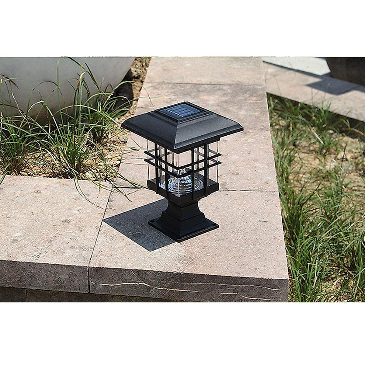 LED Solar Outdoor Light Waterproof Decorative Outside Solar Wall Lamp Portable Pillar Stigma Lawn Light for Home Garden Column Cage Path Landscape Grass Street Patio Backyard Villa Decoration 2 Pack