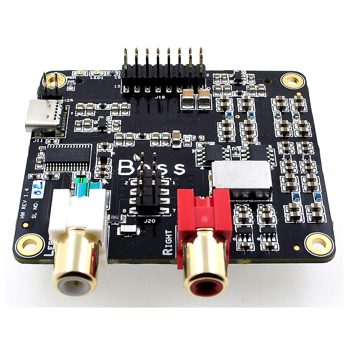 Allo, BOSS I2S DAC V 1.2 Dedicated 384 kHz32bit DAC PCM5122 for Best Sound Quality. Compatible with RPI 2, RPI 3 and Rpi4