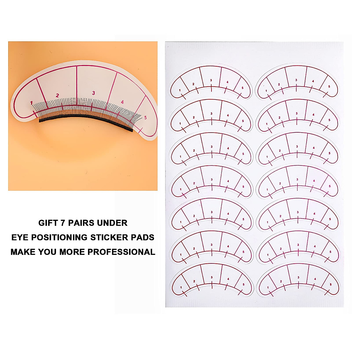 EMEDA Thick Band Practice Lashes for Training Eyelash Extensions 20 Pairs 8mm Length Non-tipped Training Eyelash Practice Strips for Mannequin Head (20 Pairs)