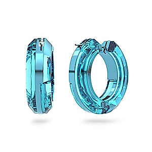 Swarovski Lucent Hoop Earrings, Blue Crystal Cut Hoop Earrings, Part of the Swarovski Lucent Collection