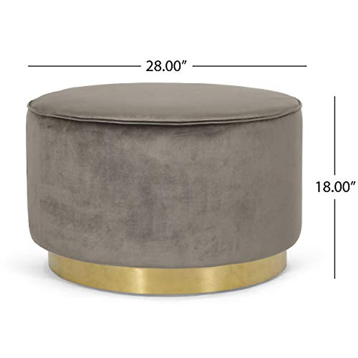 Christopher Knight Home Croton Ottoman, Gray, Shiny Brass