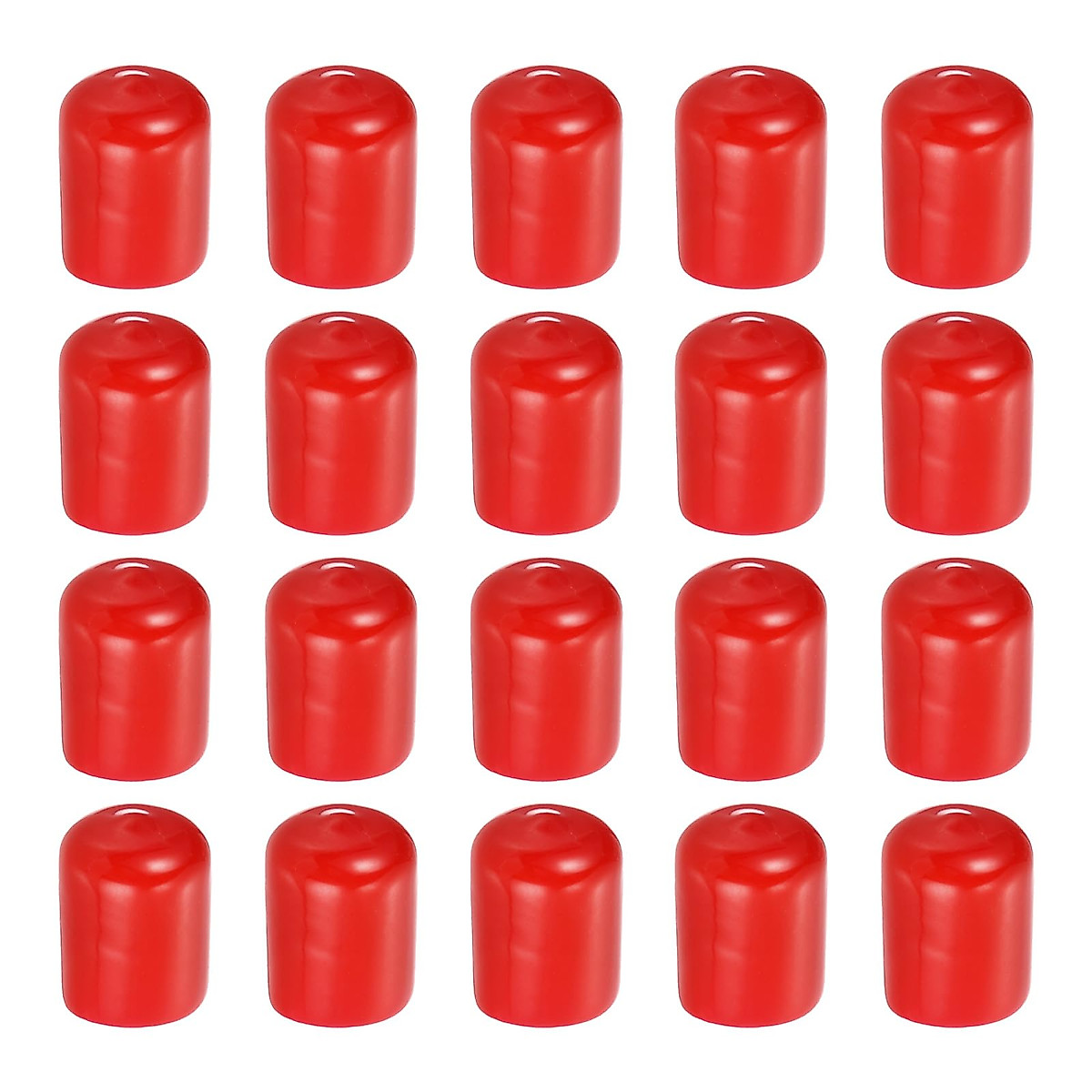 uxcell 50Pcs Rubber End Caps, 20mm/0.79" ID Flexible Rubber Caps, PVC Caps Rubber Screw for Bolts Screw Caps Thread Protectors Tube Screw Bolt, Red