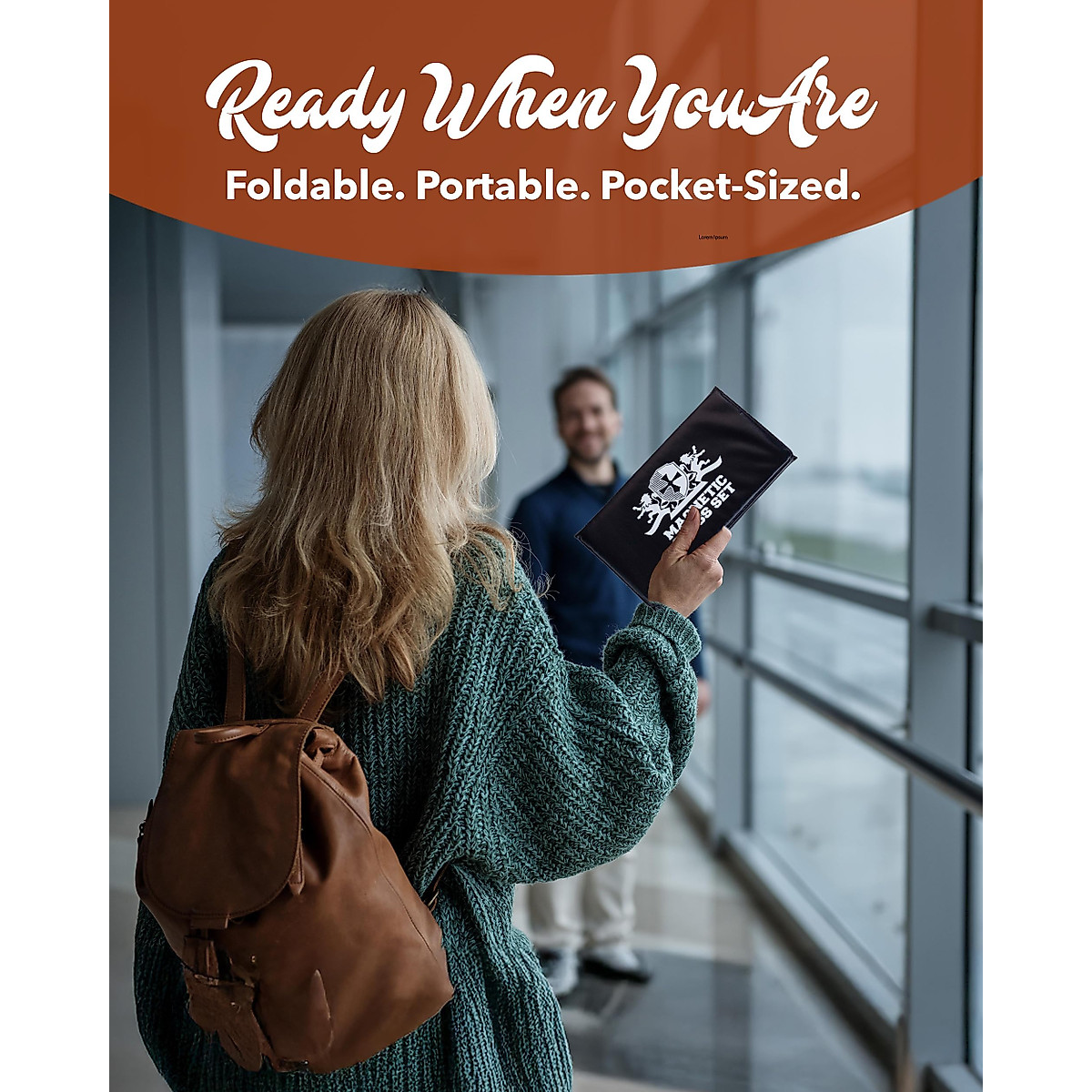 WE Games Mini Chess Set – 10 inch Foldable Pocket Chess Set, Flat Magnetic Chess Pieces, Portable and Travel Chess Set for Adults, White Logo