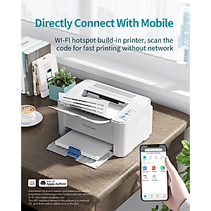 Pantum Wireless Small Laser Printer Black and White Monochrome Laser Printer for Home Use with Mobile Printing and School Student, P2502W with PB-211 Toner
