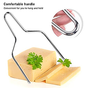 WXJ13 3 Pcs Cheese Cutter Butter Slicer Divider Stainless Steel Cheese Slicer With Cord Kitchen Slicing Knife for Bread Cake Cheese Butter Cutting