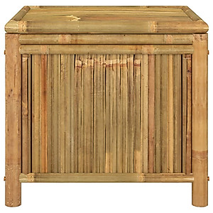 TIFITGO Asomie Patio Storage Box 23.6"x20.5"x21.7" Bamboo Indoor stockage bin home chest house tank Outdoor Furniture Outdoor Storage Boxes US Stock Fast Shipment Black