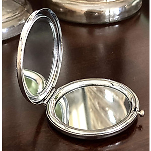 Azi 2 Classic Celtic Style Travel Pocket & Purse Mirror. 1 Round and 1 Square Double Sided Christmas Red & Green Irish Design Pattern Floral & Swirl