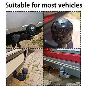 AUCELI 4PCS Trailer Ball Cover, 2 inches ID Rubber Towing Hitch Ball Protector for Daily Use Shop Store, Waterproof Dustproof Towball Sleeve Cap Replacement Car Accessories Universal for Truck RV Boat