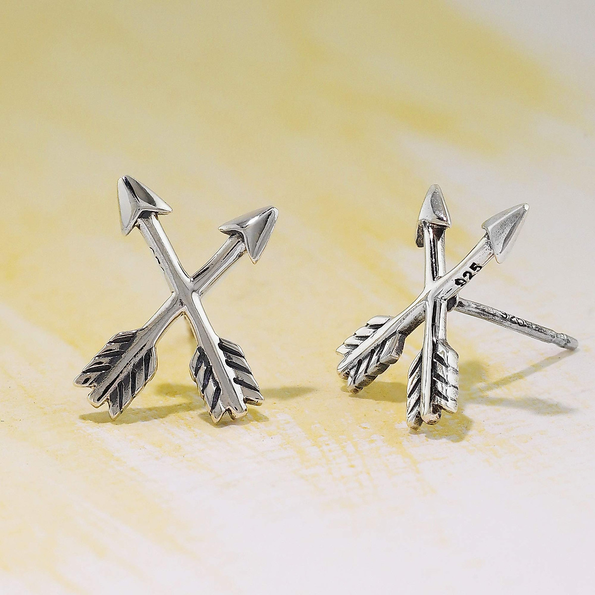 Boma Jewelry Sterling Silver Crossed Arrow Stud Earrings