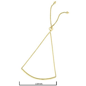 Amanda Rose Collection Bar Bolo Friendship Bracelet for Women in 14k Yellow Gold (Adjustable)