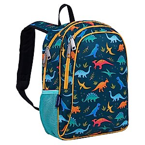 Wildkin 15-Inch Kids Backpack for Boys & Girls, Perfect for Early Elementary Daycare School Travel, Features Padded Back & Adjustable Strap (Jurassic Dinosaurs)