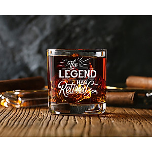 Humor Us Goods Retirement Themed Old Fashioned Glass - Humorous Whiskey Gift - Suitable for Gin - Unique Present for Coworker - Retirement Party Decorations - Personalized Whiskey Glass - 11 oz