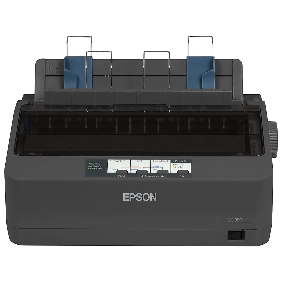 Epson C11CC24001 LX-350 Impact Dot Matrix Wired IPrinter, Black, Monochrome - Parallel, Serial and USB interfaces - Narrow Carriage9 Pins, 80 Column