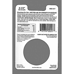 2-1/4" 57.5 mm DiamondSure Diamond Hole Saw Drill Bit for Glass, Tile, Granite, Ceramic, Porcelain, Stone