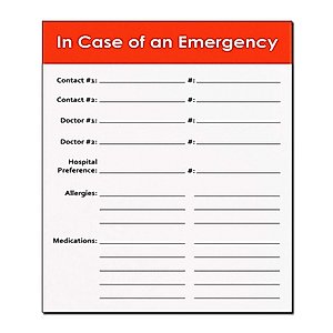 Emergency Contact Magnetic Sign For Children And Elderly By DCM Solutions (Burnt Orange, 10.5" H x 9" W)
