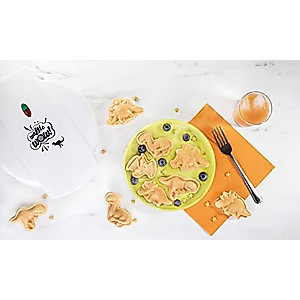 Dinosaur Mini Waffle Maker- 5 Different Shaped Dinos in Minutes - Make Fun Jurassic Breakfast for Kids and Adults with Cool Novelty Pancakes, Electric Non-Stick Waffler Iron, Fun Gift for Holiday