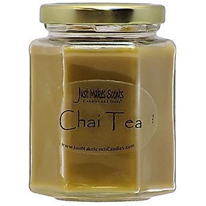 Just Makes Scents Chai Tea Scented Candle | Gourmet Tea Leaves, Rich Spices, and Vanilla Soy Milk | Hand Poured in The USA
