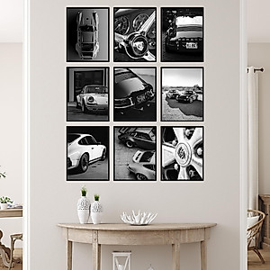 BigWig Prints Porsche 911 Poster - Porsche Wall Art, Vintage Car Poster, 911 GT3 RS Art, Garage Decor, Classic Car Wall Decor, Artwork for Garage - Unframed Set of 9 (8x10)