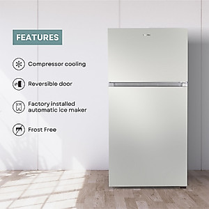 Conserv 30in Apartment Refrigerator 18cf Top Mount w/AUTO ICE Maker E-Star 110V