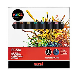 POSCA Colouring - PC-5M Metallic Set of 8 - in Gift Box