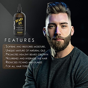 L3 Level 3 Beard Oil - Promotes Fast Beard Growth Soften and Restores Facial Hair - Level Three Scented Beard Oil for Men Growth (Single)