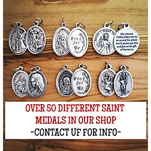 MedjugorjeStoneGifts St Michael Guardian Angel Medal Pendant Lot - Catholic Saint Archangel Michael Bracelet Necklace (25 MEDALS)