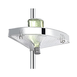 WENKO 22124100 Telescopic Shower Corner Element Premium, 10.8 x 27.6-102.4 x 7.9 inch, Shiny