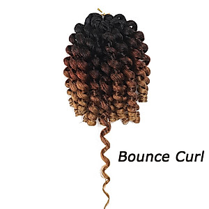 Ombre Wand Curl Crochet Braids Hair - 8 Inch Ringlet Twist Extensions with Jamaican Bounce (3 PCS, 1B/30/27)