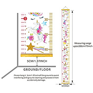 HomeEvolution Kids Growth Chart Height Measuring Chart, Classical Canvas Wall Hanging Rulers for Baby Children Girls Bedroom Decor (Unicorn)